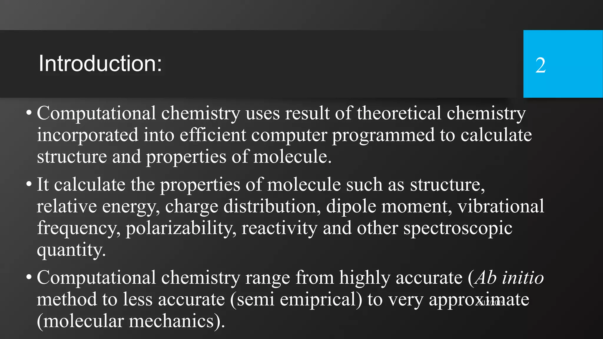 Advantages and applications of computational chemistry | PPTX