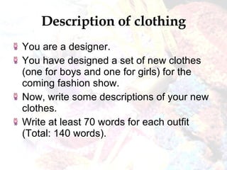 Comp 4 Description Of Clothings | PPT