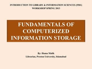 COMPUTERIZED ‎INFORMATION STORAGE | PPSX