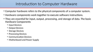 Computer Introduction (Hardware)-Lecture02 | PPT