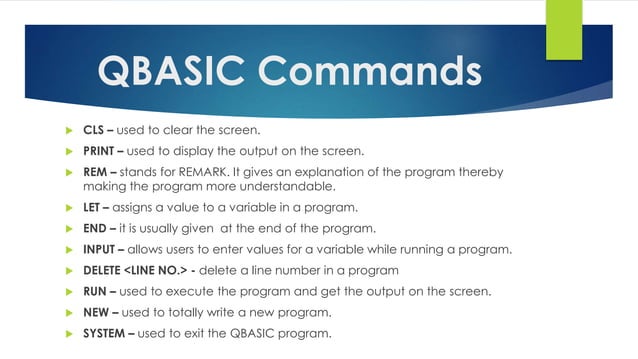 QBASIC: A Tool For Modern Programming | PPT