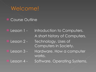 Comp wk 1 - introduction | PPT
