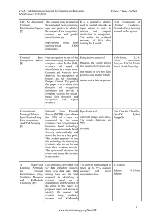 SURVEY PAPER ON CRIMINAL IDENTIFICATION SYSTEM | PDF