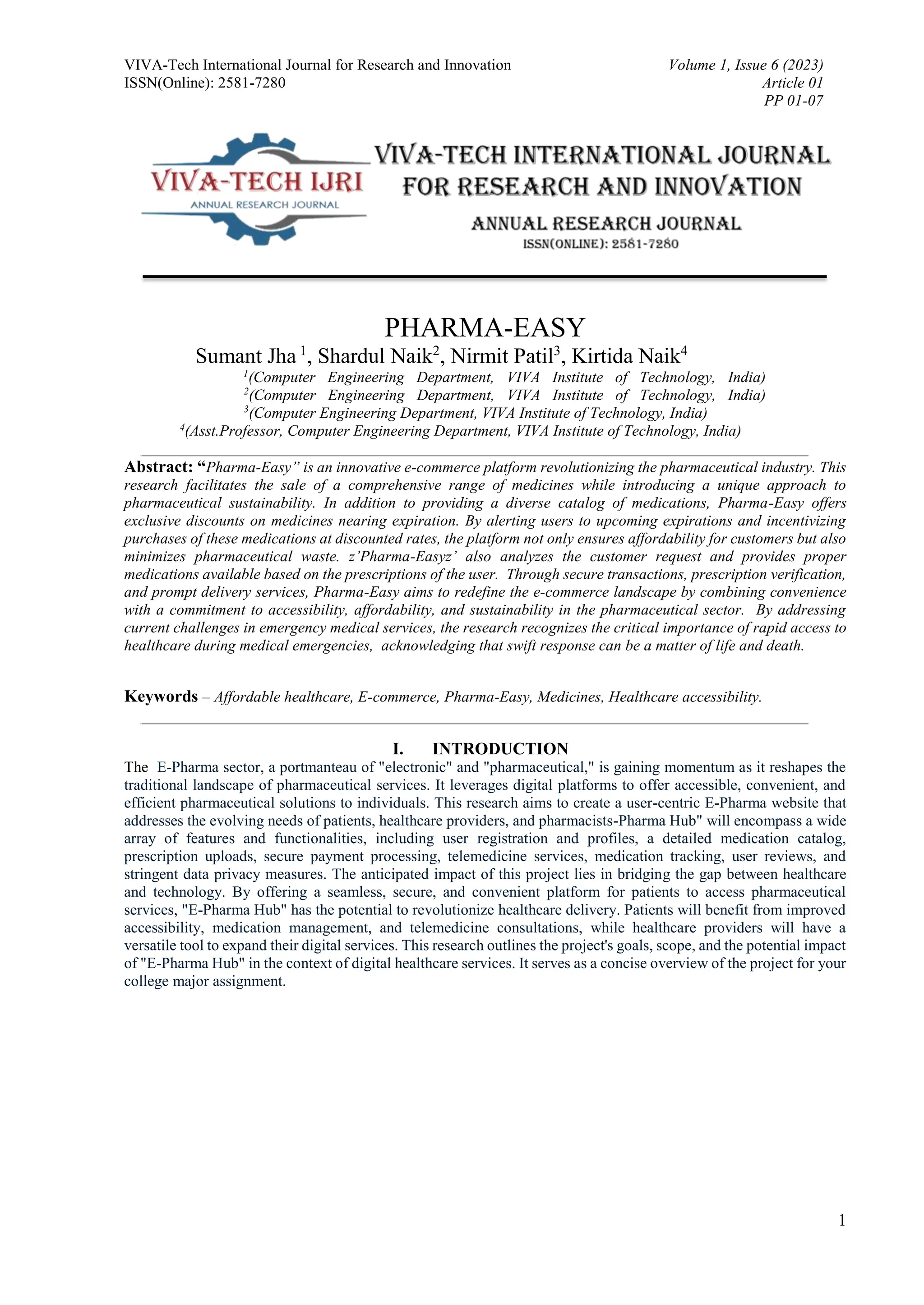 PHARMA-EASY in Medicines, Healthcare accessibility | PDF