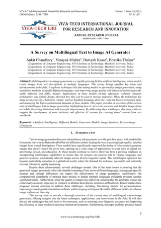 A Survey on Multilingual Text to Image AI Generator | PDF