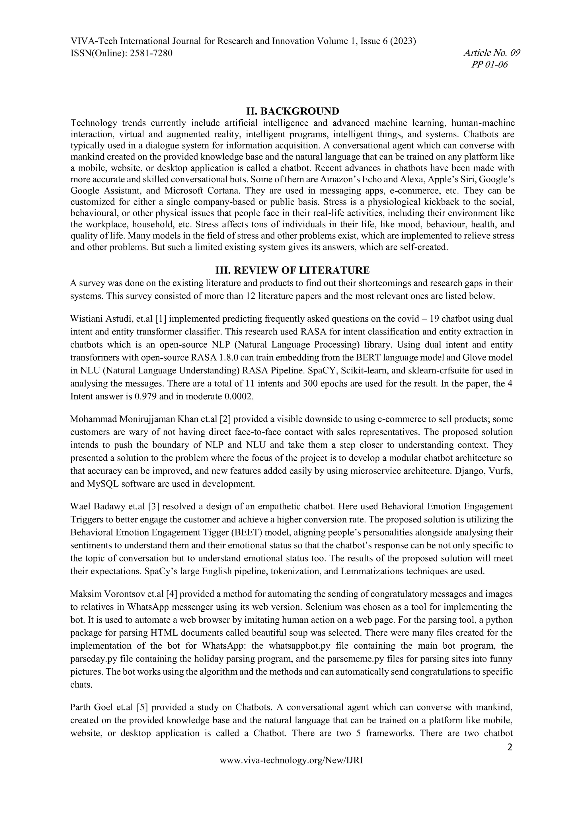 A Review on Chatbot with Different Methods | PDF