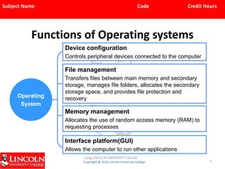 Comp 107 unit 4(operating systems) | PPT