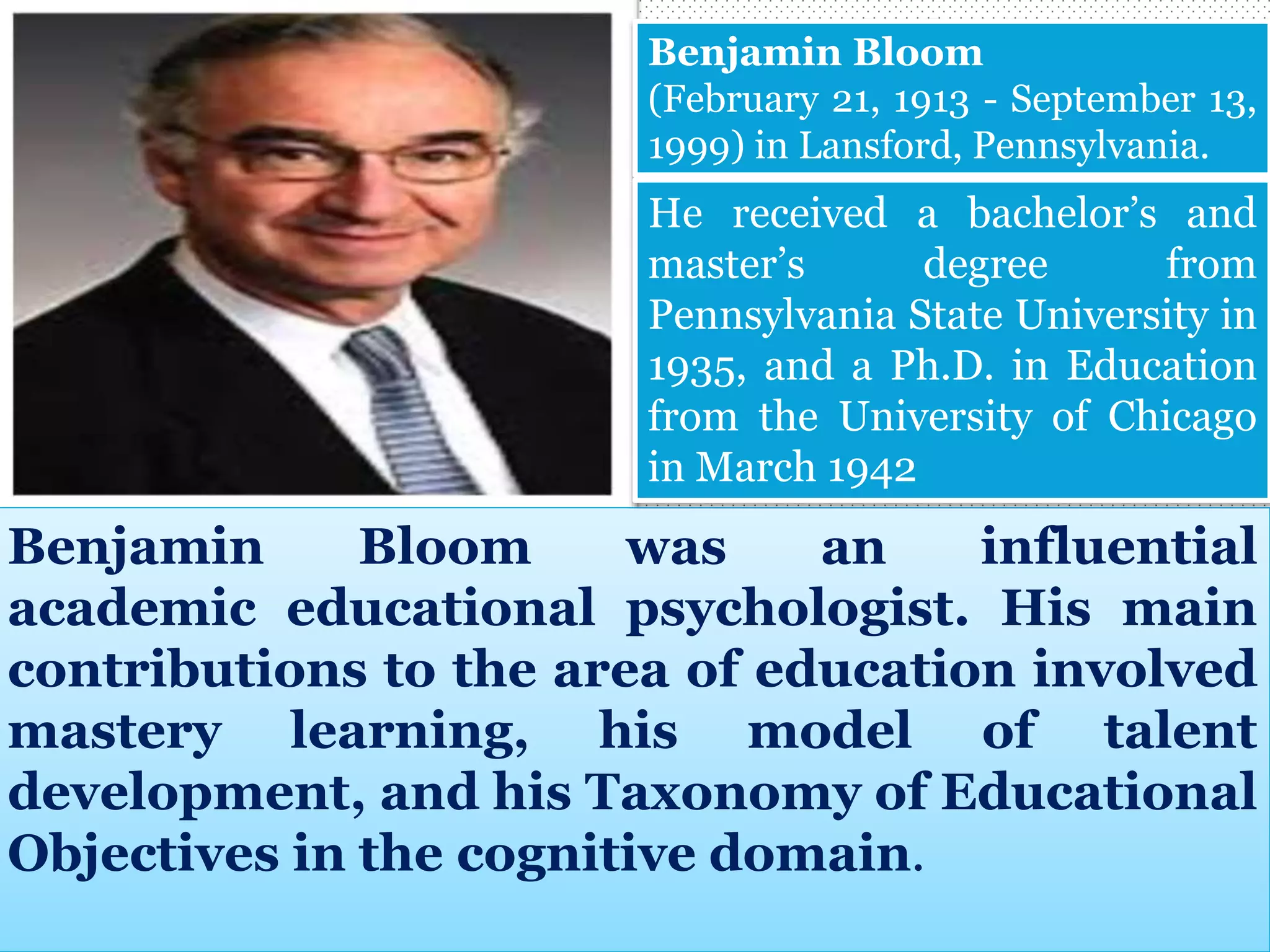 BLOOMS TAXONOMY | PPTX