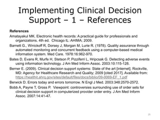 Implementing Clinical Decision | PPT