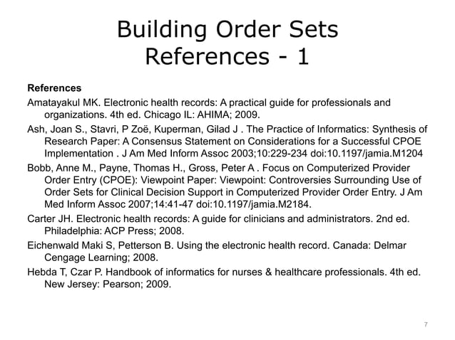 Building Order Sets | PPT