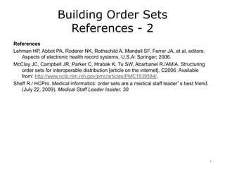 Building Order Sets | PPT
