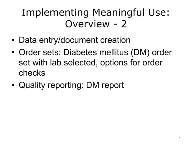 Meaningful Use and Implementation | PPT