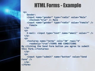 Tables and Forms in HTML | PPTX