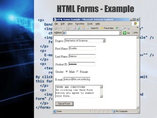 Tables and Forms in HTML | PPTX