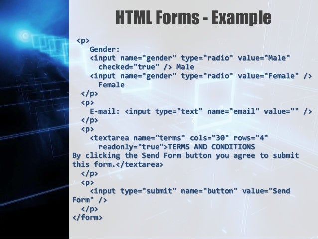 Tables And Forms In Html 