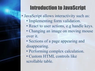 Introduction to JavaScript | PPTX