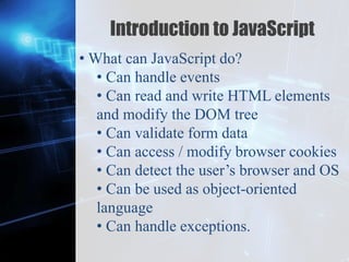 Introduction to JavaScript | PPTX