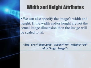 Images and Lists in HTML | PPTX