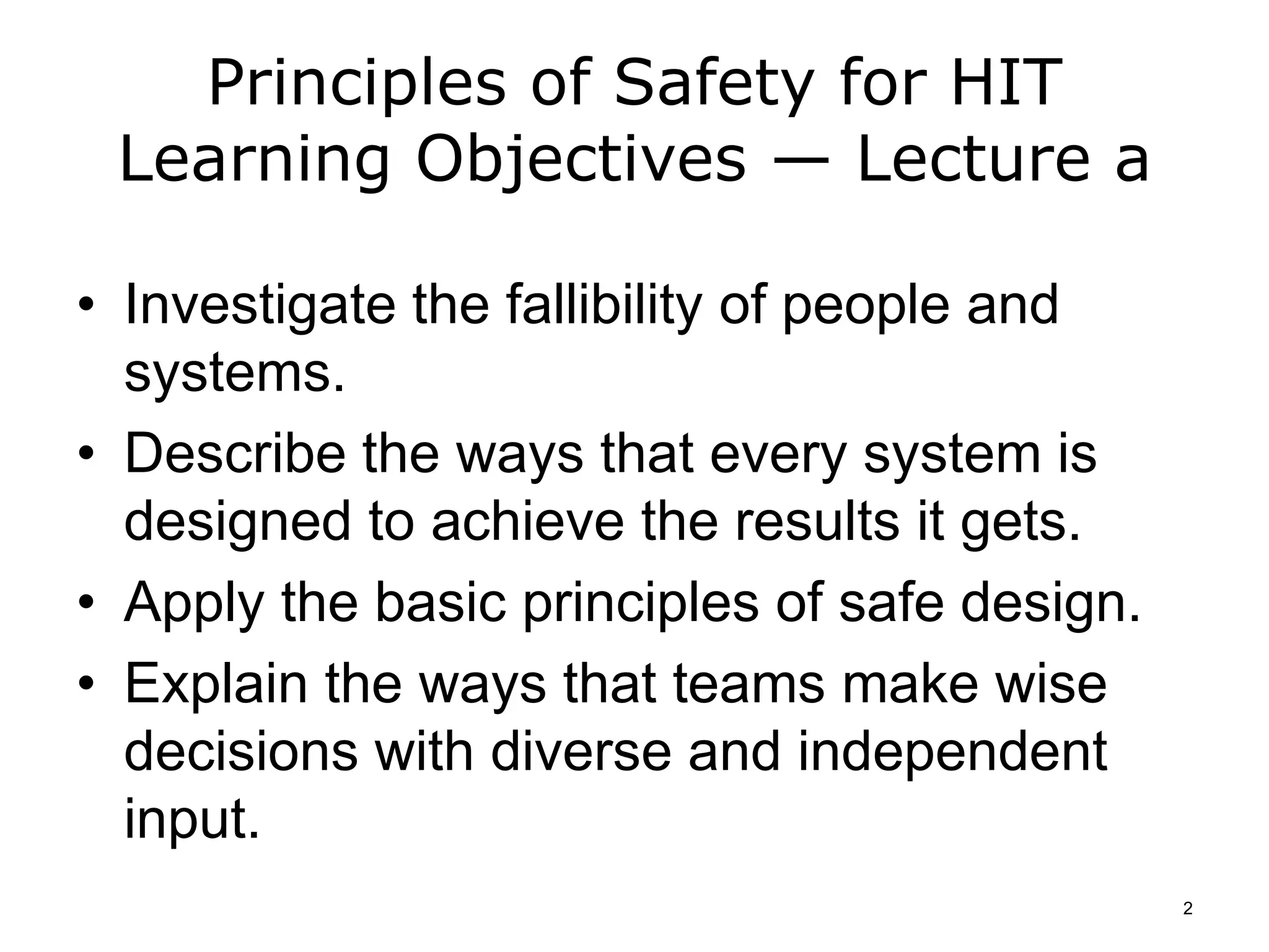 Principles of Quality and Safety for HIT | PPTX