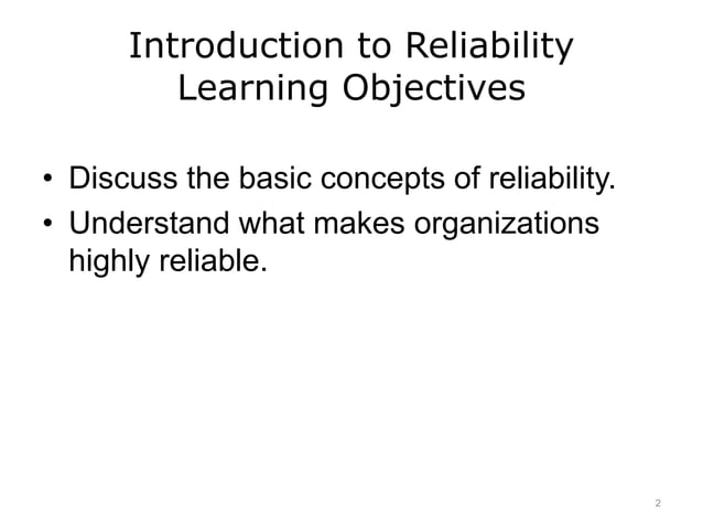 Introduction to Reliability | PPT