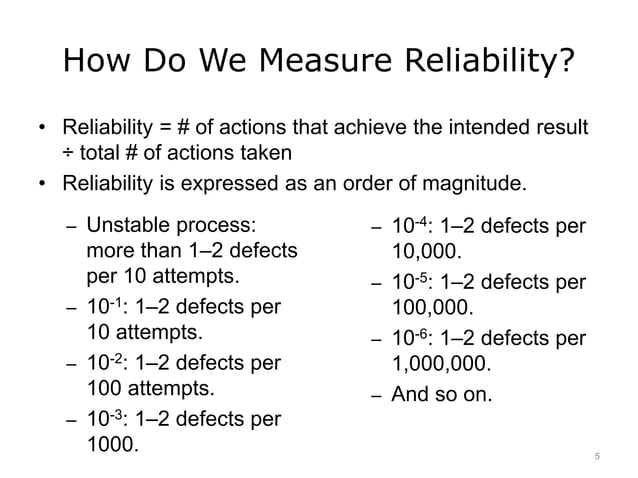 Introduction to Reliability | PPT