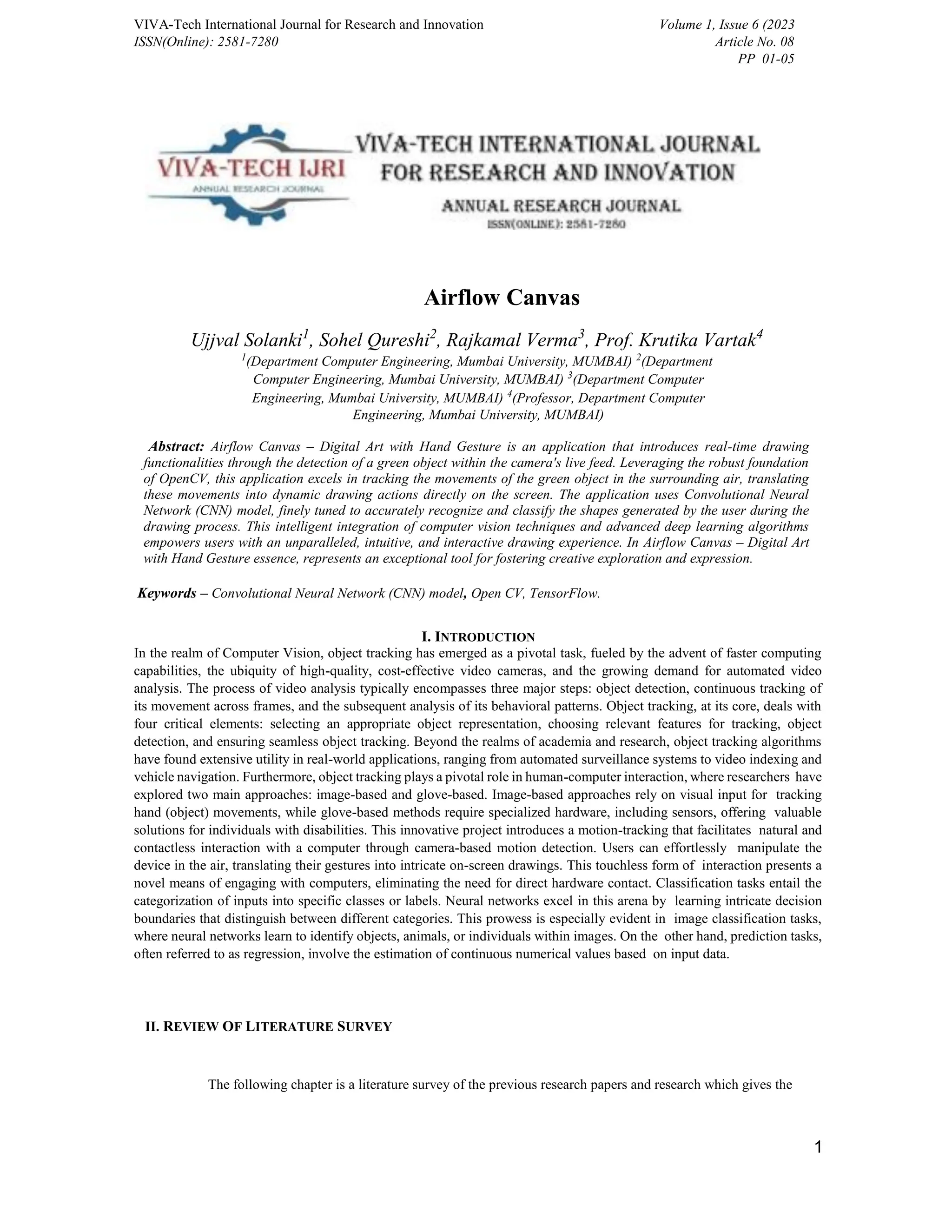 Airflow Canvas in Deep learning (Convolutional neural network) | PDF