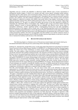 A Review on Multispectral Satellite Image Dehazing Techniques | PDF