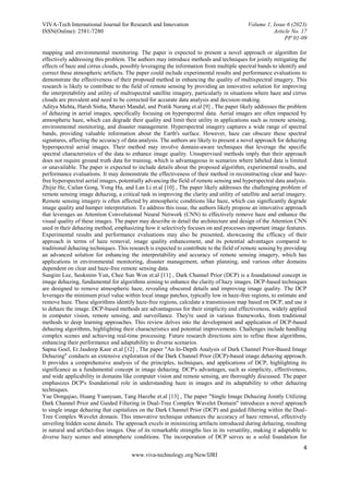 A Review on Multispectral Satellite Image Dehazing Techniques | PDF