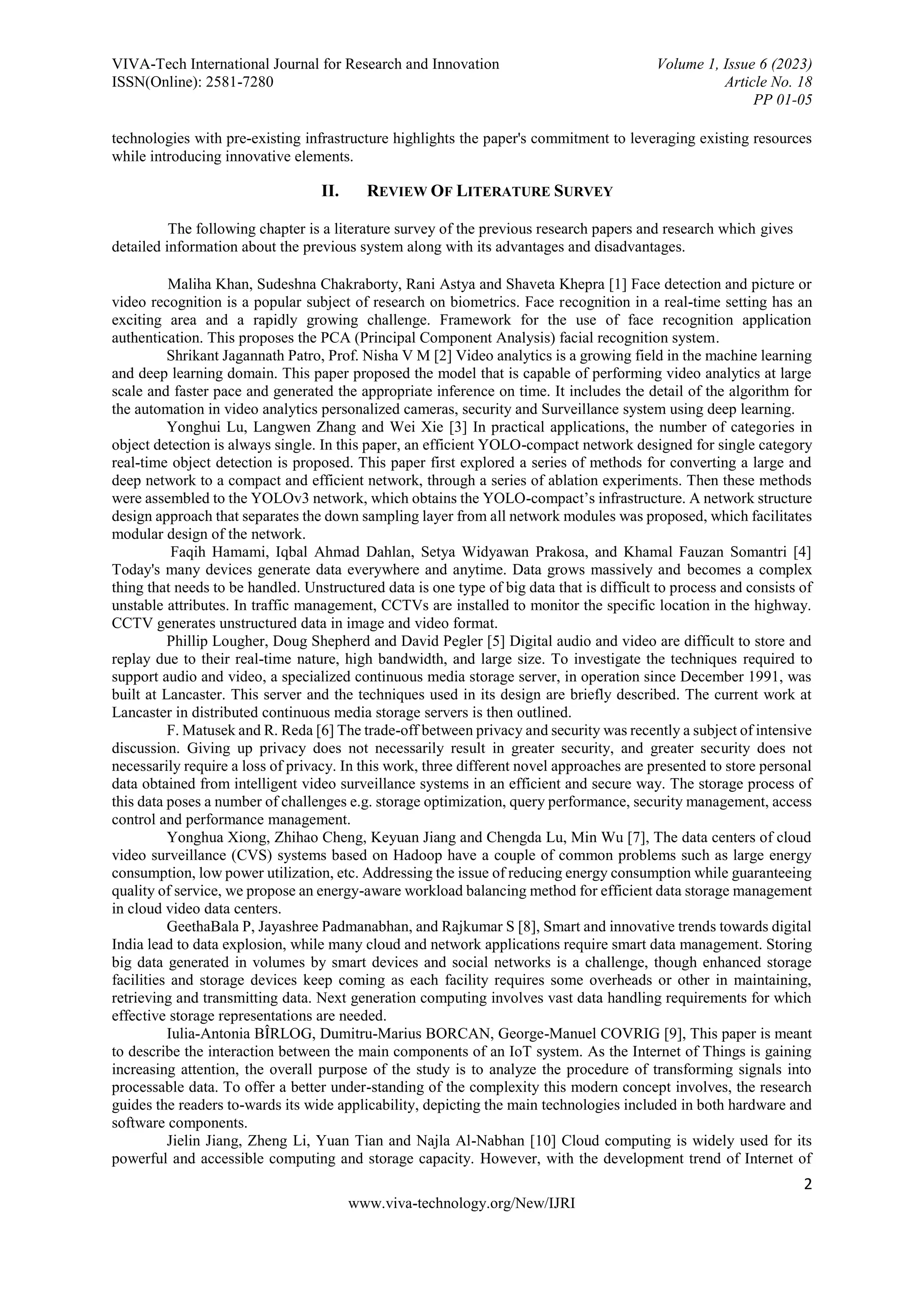 Survey Paper On Real Time Smart CCTV Surveillance System | PDF