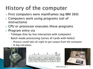 COMP1900 L3 Week3 2009 | PDF | Operating Systems | Computer Software and Applications