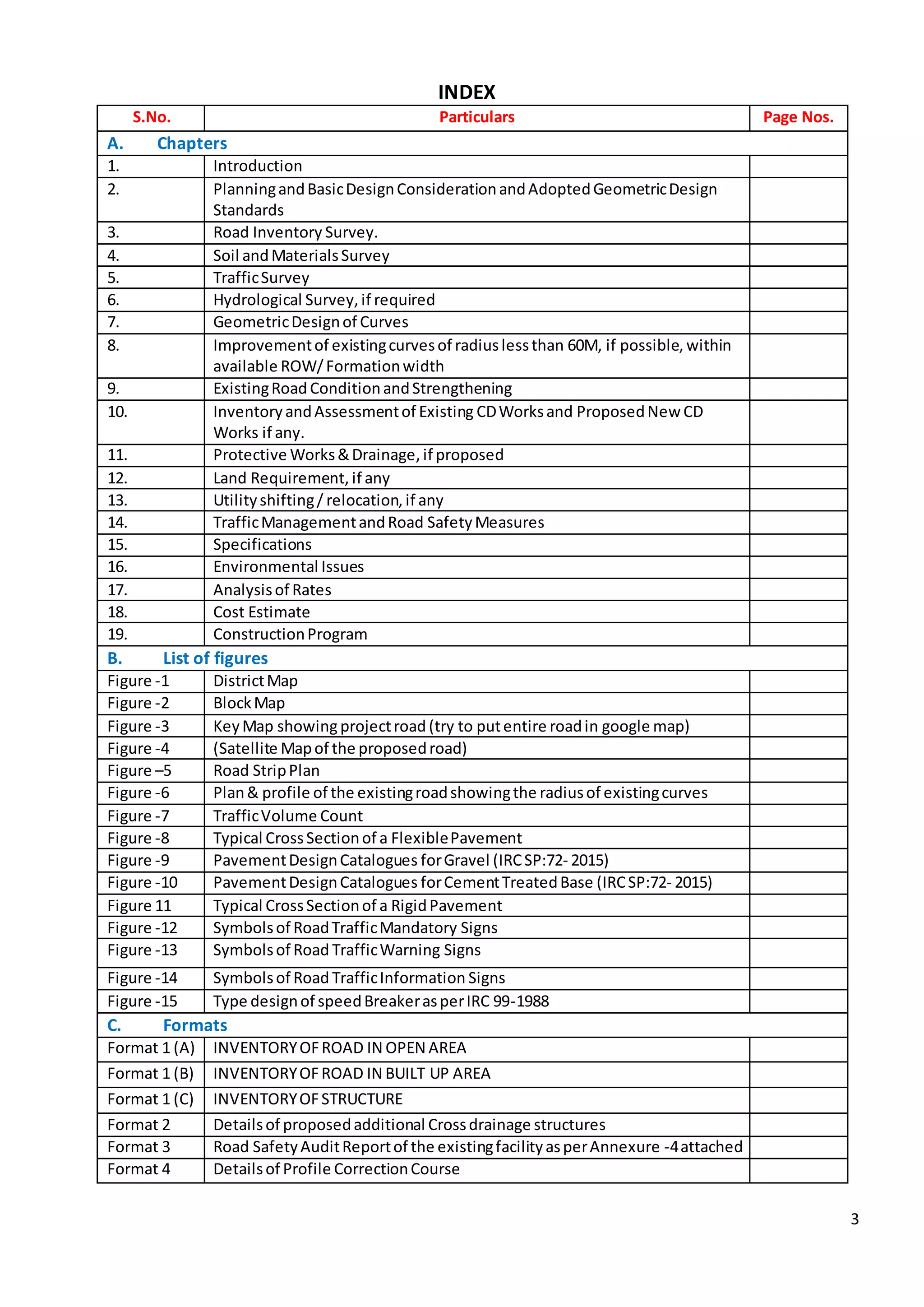 DPR Model Template for Rural Roads Upgradation in Andhra Pradesh | DOCX