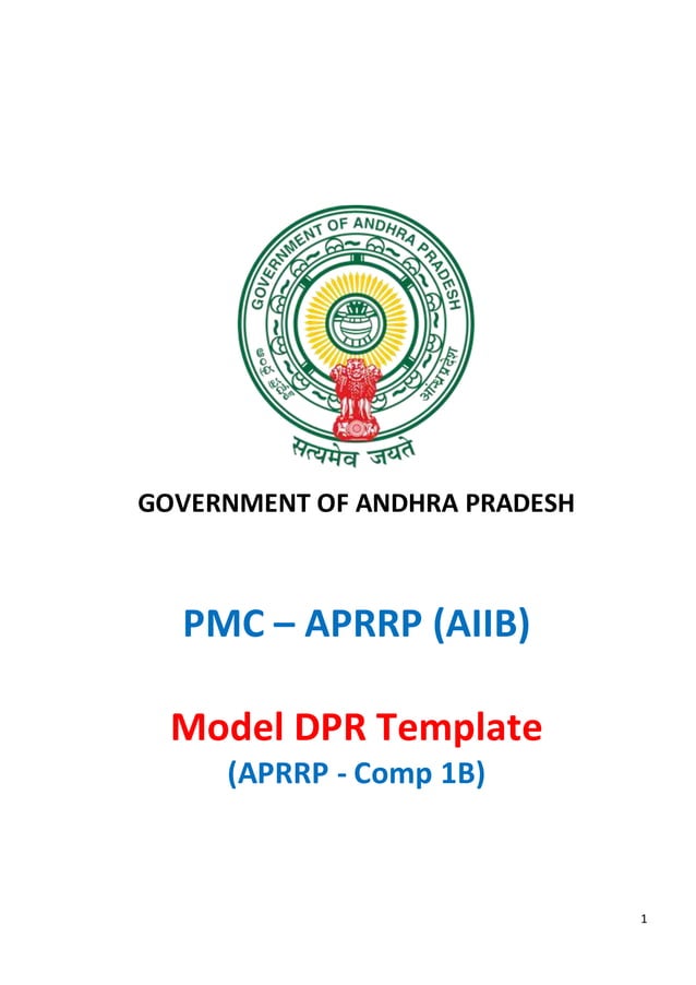 DPR Model Template for Rural Roads Upgradation in Andhra Pradesh | DOCX ...