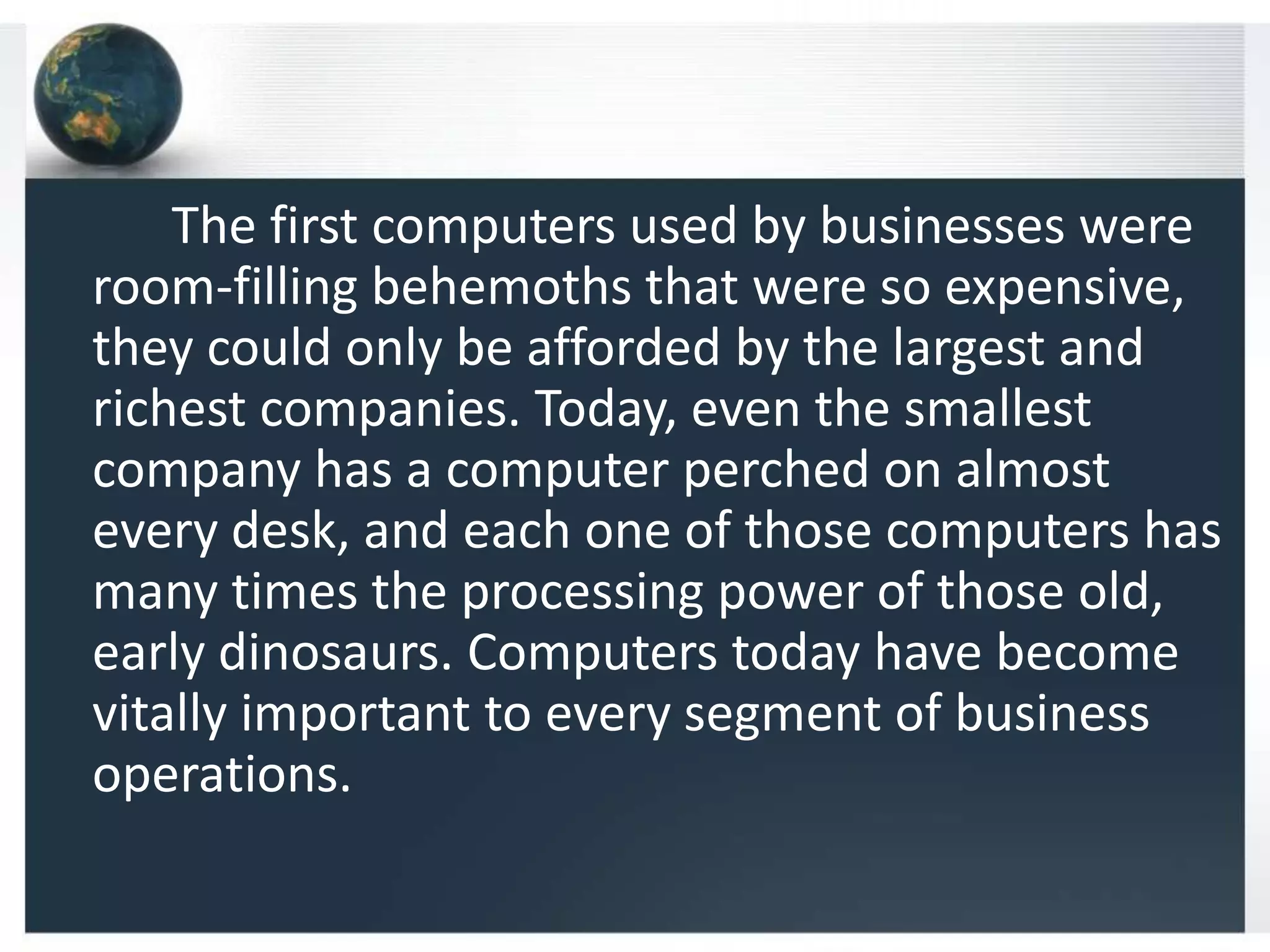 Uses of Computers in Business | PPTX