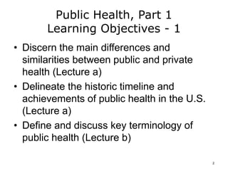 Public Health (Part 1) Lecture B | PPT