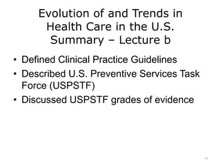Evolution of and Trends in Health Care - Lecture B | PPTX