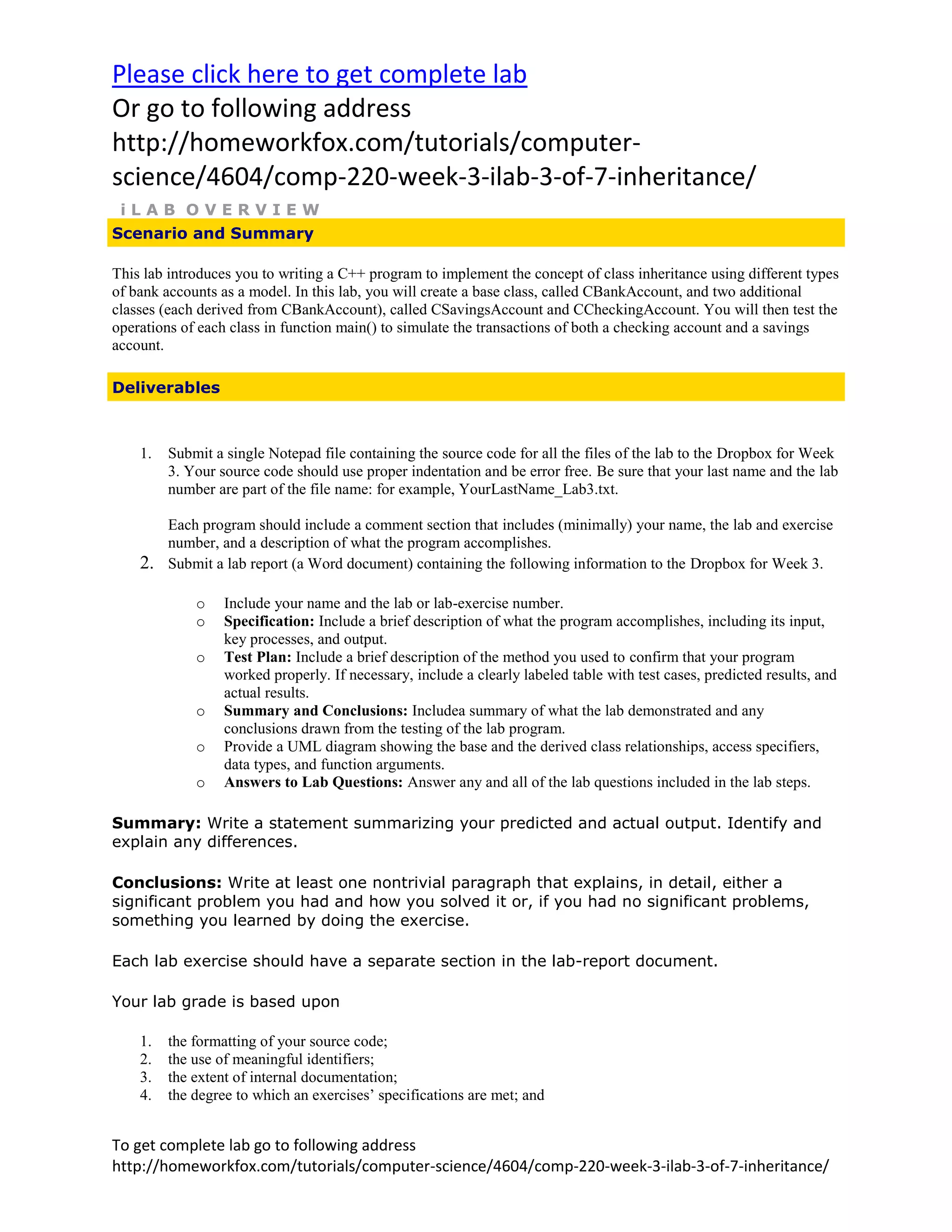 Comp 220 lab 3 | DOCX