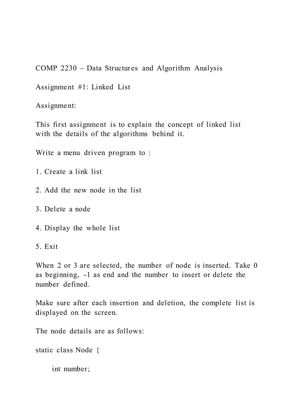 COMP 2230 – Data Structures and Algorithm AnalysisAssignment | PDF COMP 2230 – Data Structures and Algorithm AnalysisAssignment | PDF