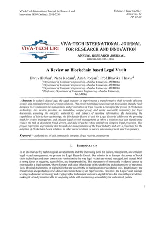 A Review on Blockchain based Legal Vault | PDF