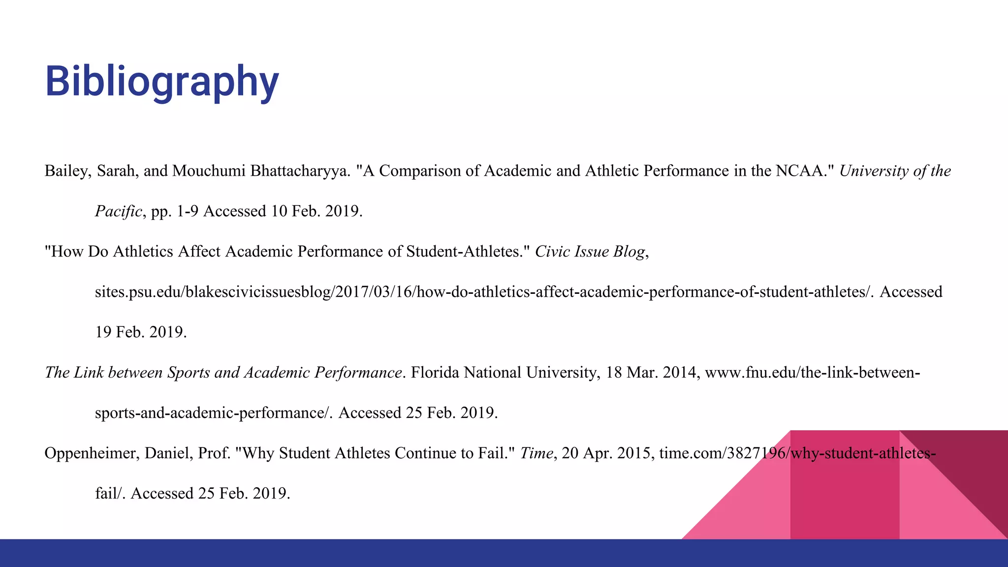 Collegiate Athletes and their Academic Performances | PPTX