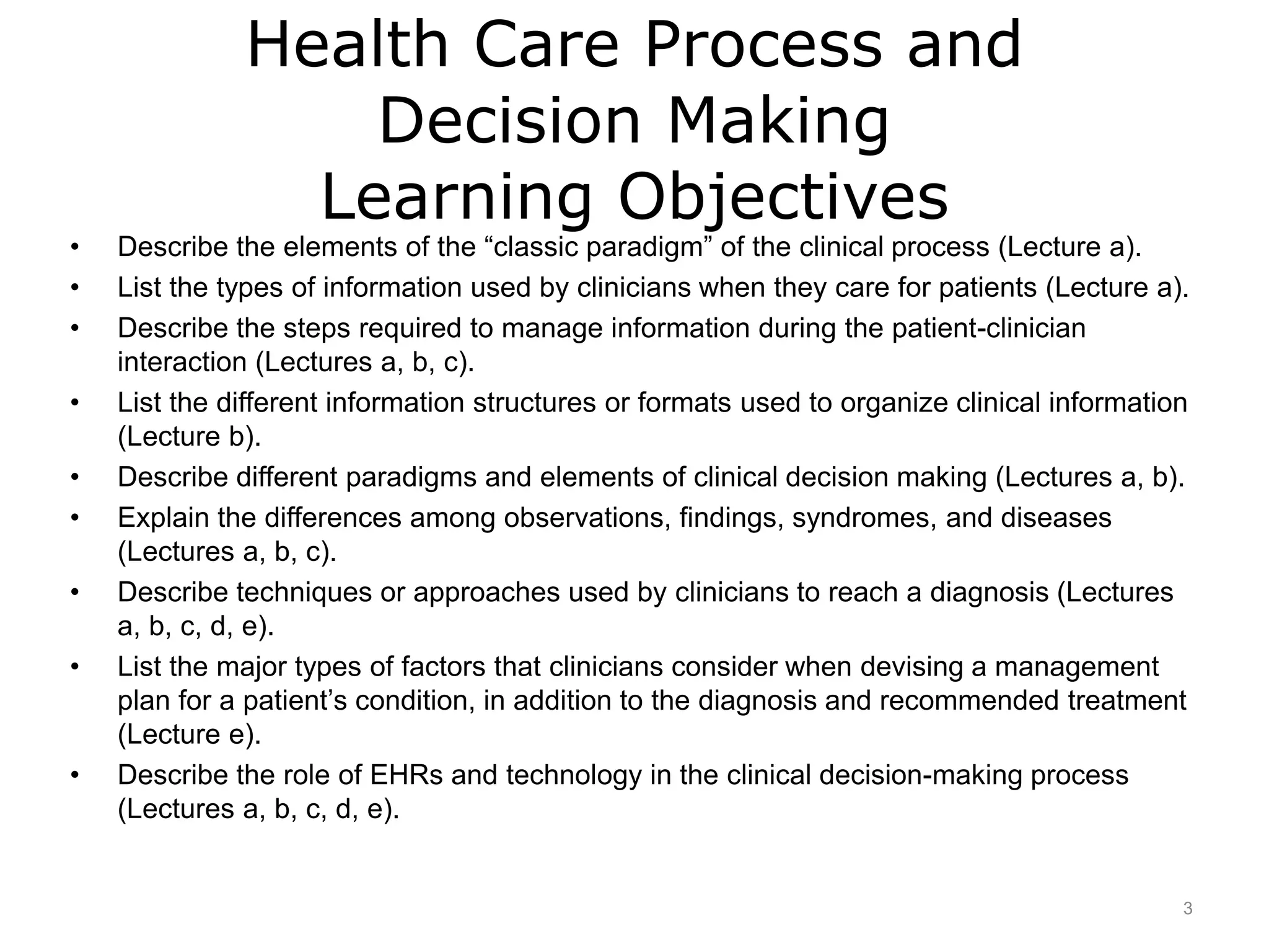 Health Care Processes and Decision Making_Lecture 3_ slides | PPTX