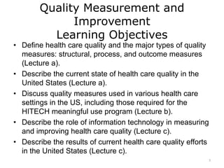 Quality Measurement and Improvement Lecture 3_slides | PPTX