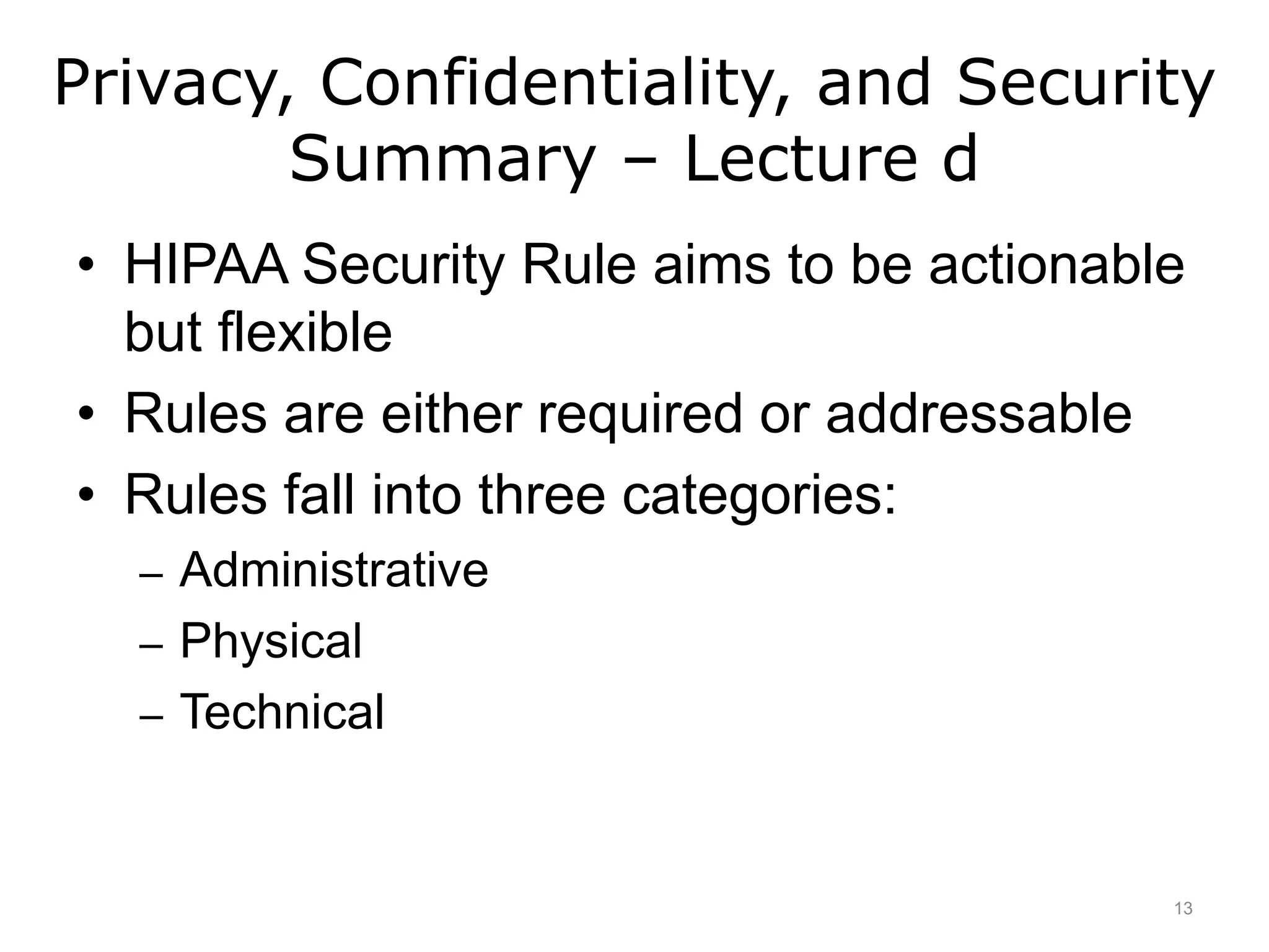 Privacy, Confidentiality, and Security Lecture 3_slides | PPTX ...