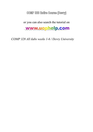 Comp 328 entire course | DOCX