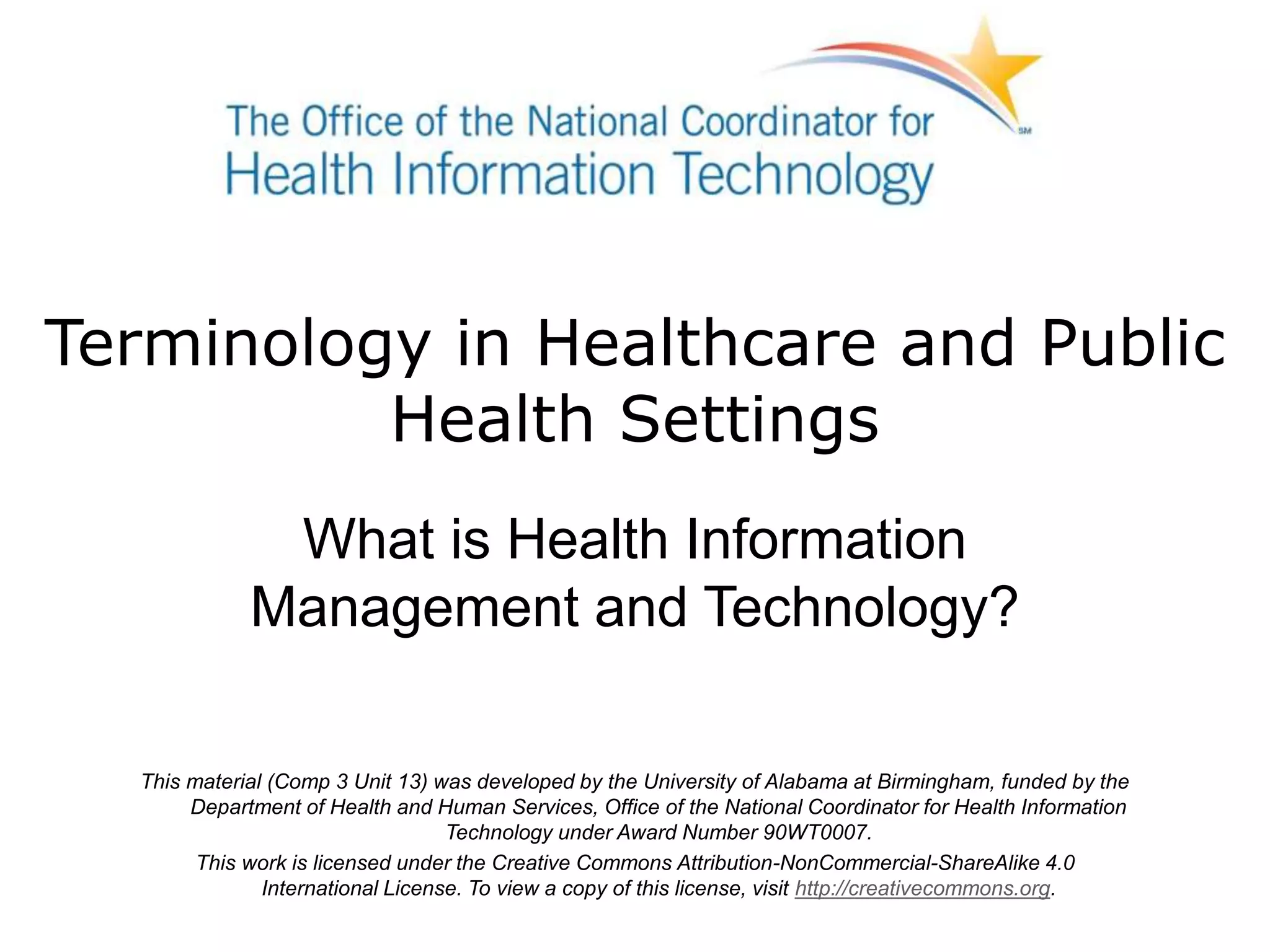 What is Health Information Management and Technology lecture slides | PPT