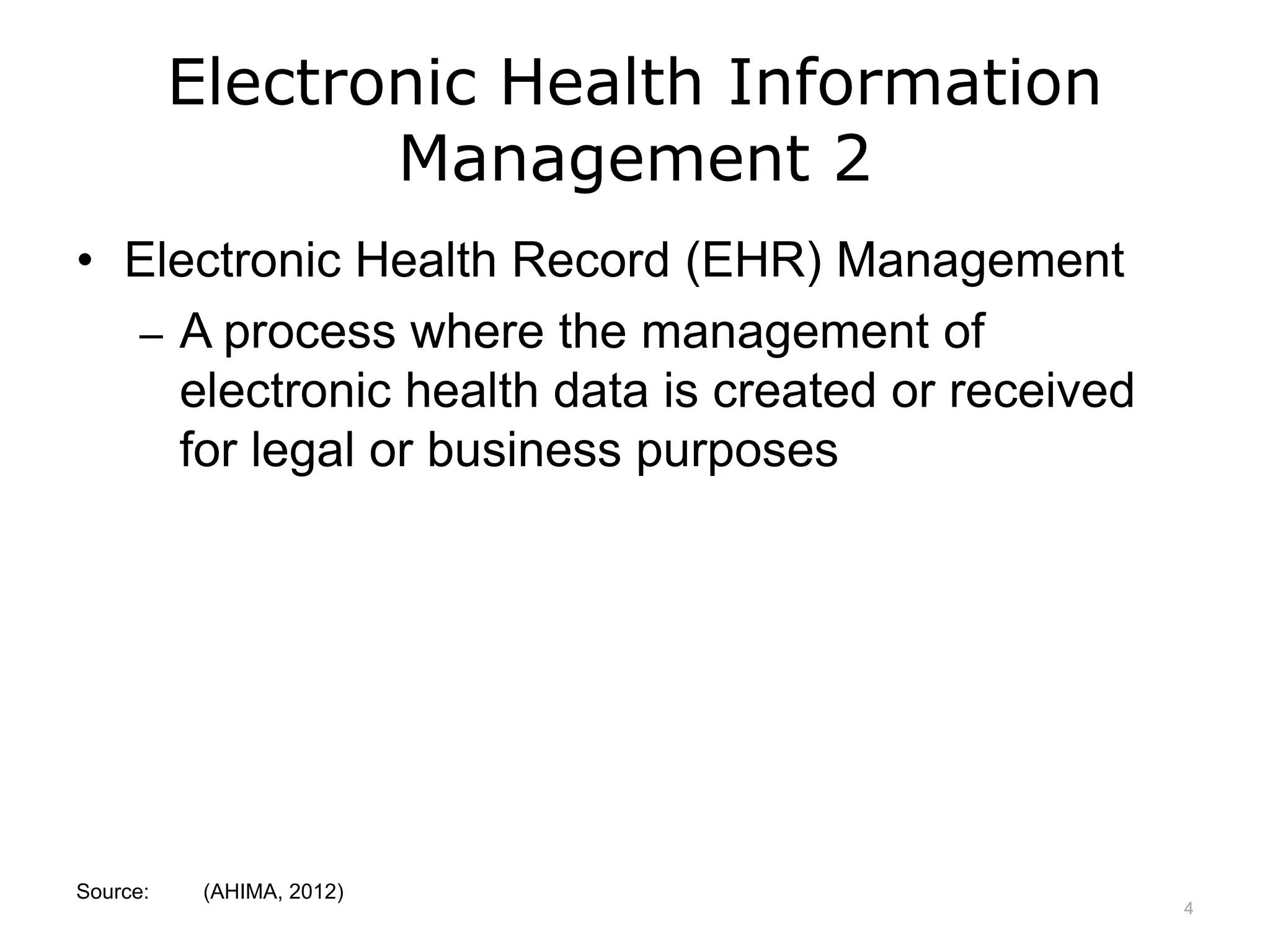 What is Health Information Management and Technology lecture slides | PPT