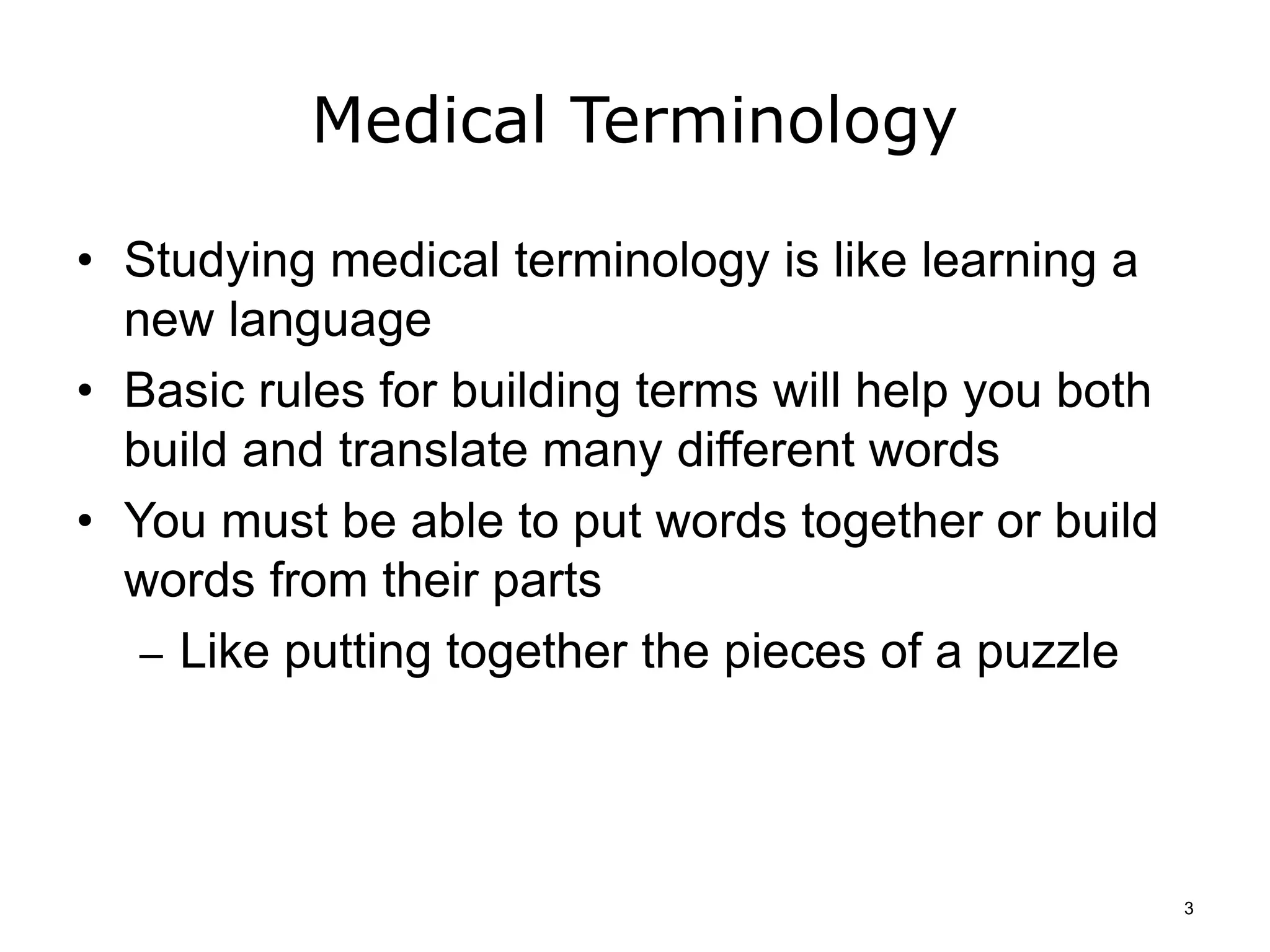 Understanding Medical Words - Lecture A | PPTX