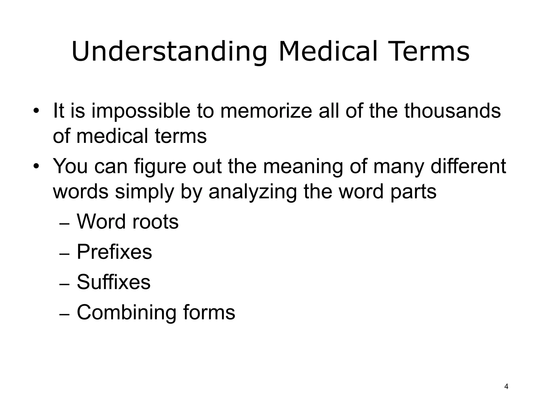 Understanding Medical Words - Lecture A | PPTX