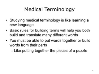 Understanding Medical Words - Lecture A | PPTX