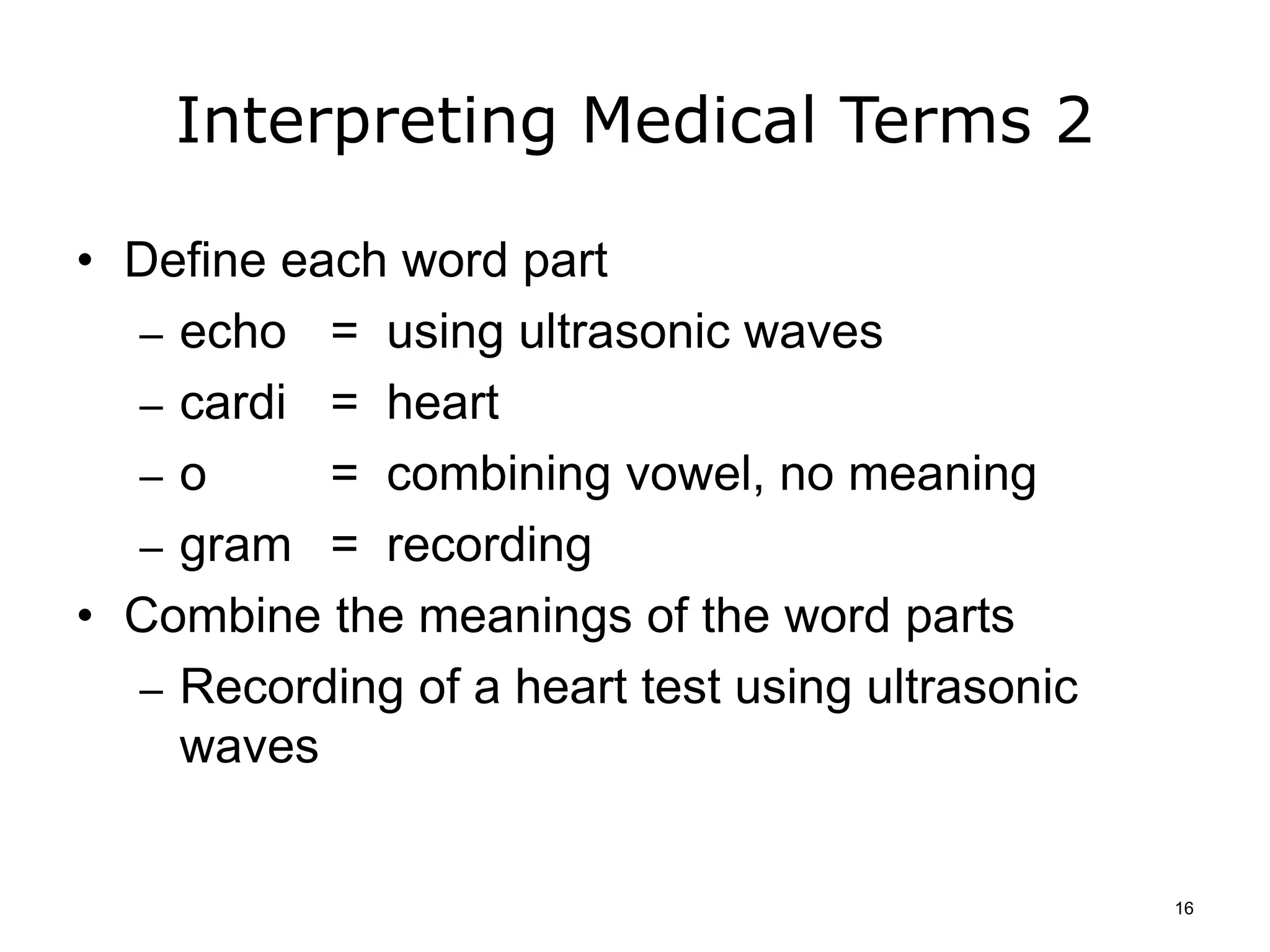 Understanding Medical Words- Lecture B slides | PPTX