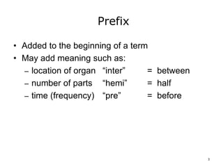Understanding Medical Words- Lecture B slides | PPTX